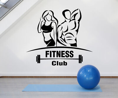Vinyl Wall Decal Gym Fitness Club Sport Signboard Beautiful Body ...