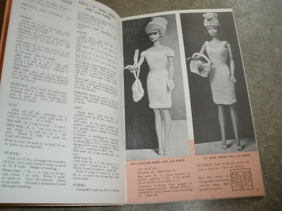 Barbie Doll Exclusive Knitted Wardrobe Patterns Bk Mary Maxim 1960’s ...
