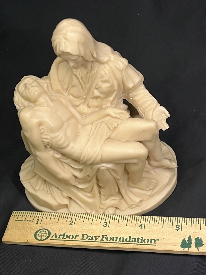 Jesus Mary Michelangelo Catholic Statue Church Figure Signed JAT 5 1/2 ...