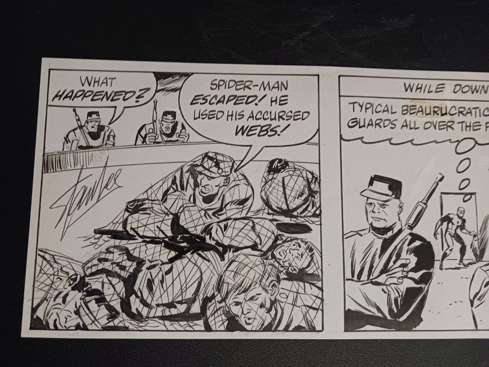 STAN LEE SIGNED ORIGINAL COMIC STRIP ART. STAN LEE LARRY LIEBER. 2/19 ...