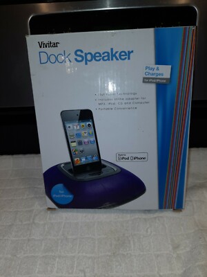 VIVITAR DOCK SPEAKER,iPHONE,iPOD,MP3 DESKTOP SPEAKER see description ...