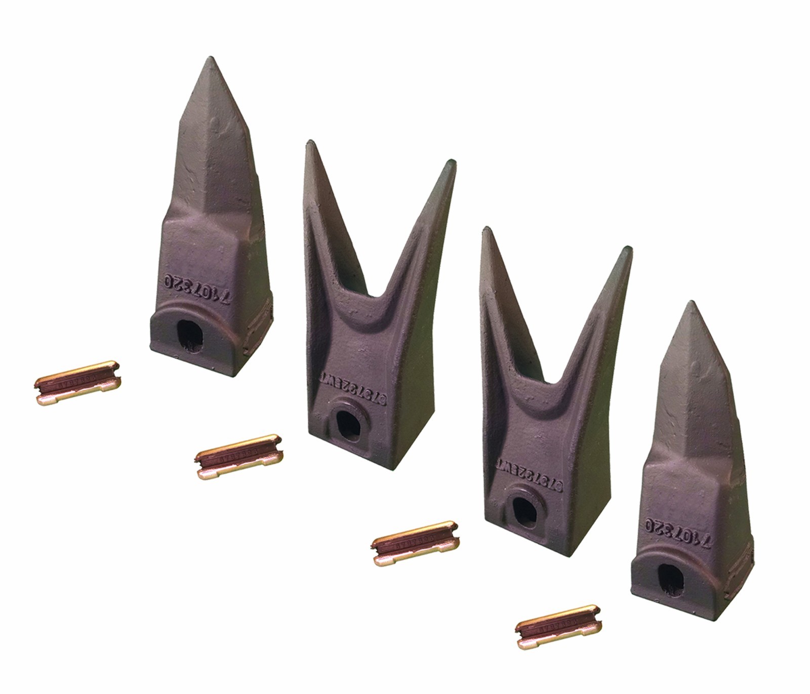 4 - Bobcat Style Excavator, Skid Rock Bucket Teeth & Pins - 7107321 ...