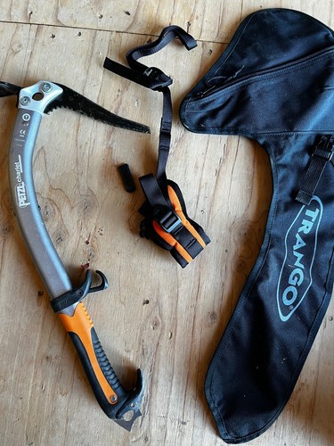 Petzel Charlet Quark Ice Axe w/ Adze. Includes wrist leash and Trango ...