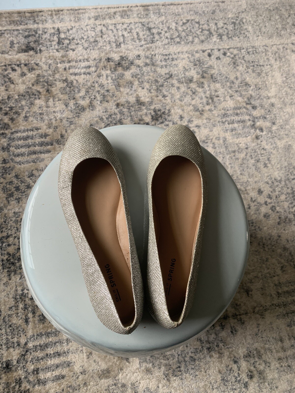 call is spring silver sparkle flats - Gem