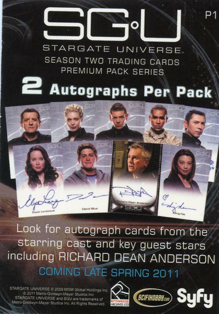 SGU Stargate Universe season 2 promo card number P1 | eBay