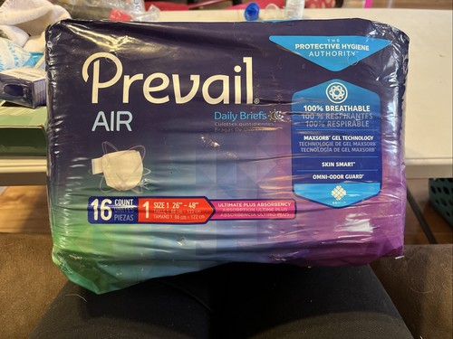 Prevail Air Plus Daily Briefs 1 Size Medium 26"-48" 66-122cm Adult 16 ...