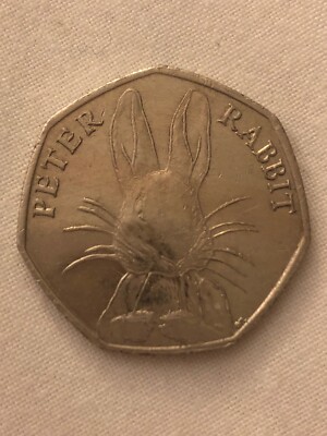 Rare Peter Rabbit Half Whisker 50p Fifty Pence Circulated Rate Coin ...