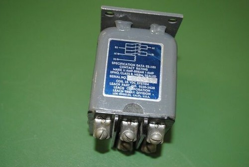 LEACH RELAY 9220-3436 ES-1181 5945-00-681-8325 HERMETIC DPDT 150mA ...