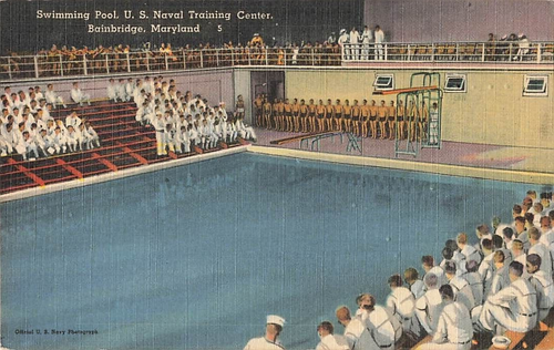 Postcard Naval Training Center Swimming Pool Bainbridge Maryland MD | eBay