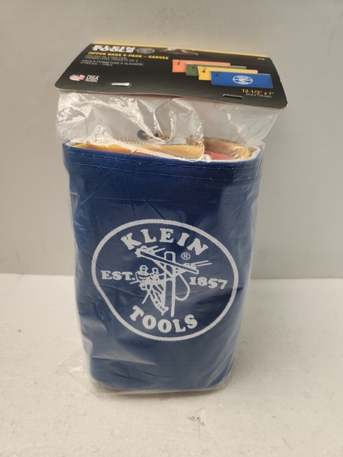 Klein Tools 5140 Canvas Tool Pouches - Pack of 4, Assorted Colors for ...