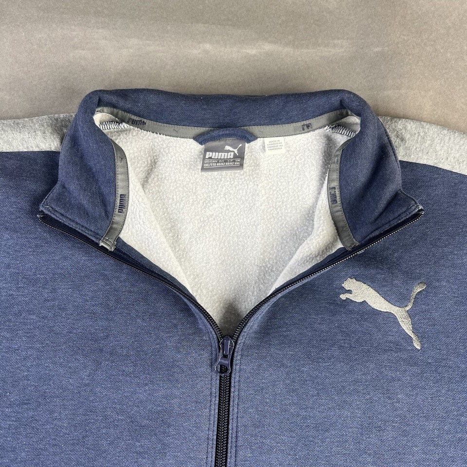 Puma Jacket XXL Navy Blue Mens Full Zip Sport Lifestyle Embroidered ...