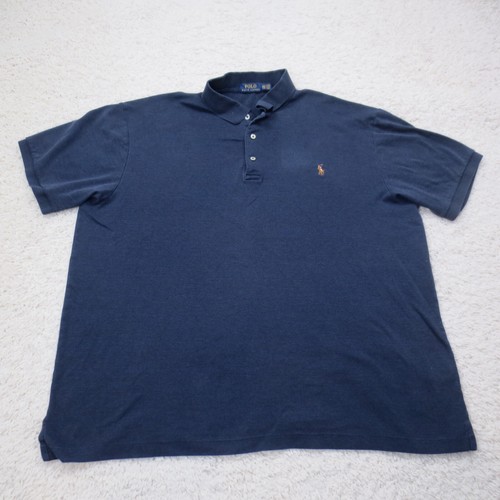 Polo Ralph Lauren Shirt Mens 2XLT 2XL XXL Tall Blue Small Flesh Pony ...