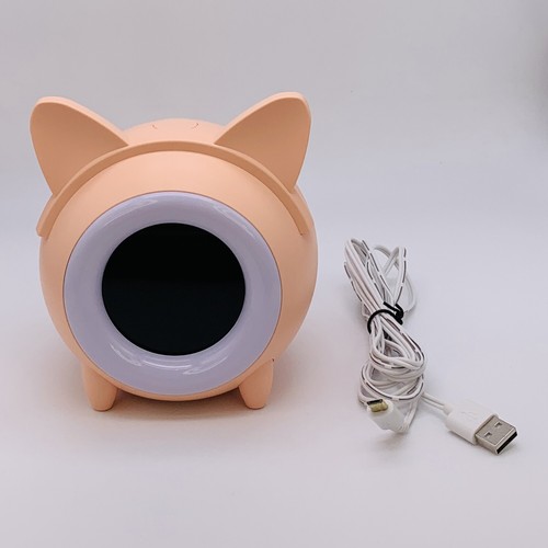 Kids Alarm Clock Pink with Cat Ears USB LED 5V Child Sleep Wake Trainer ...
