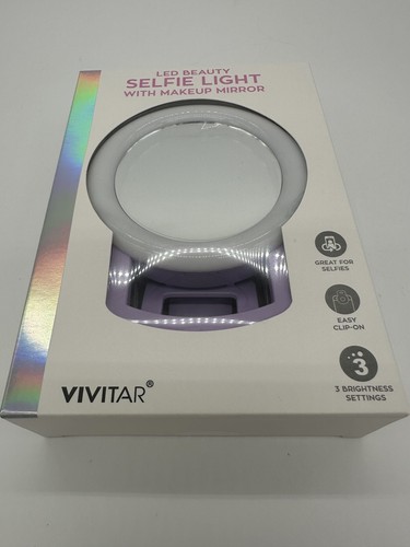 Vivitar LED Beauty Selfie Light With Makeup Mirror - Purple | eBay