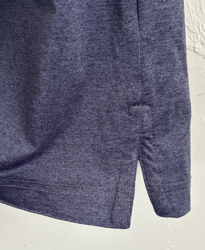 Rhoback Heather Annapolis Blue Performance Short Sleeve UPF Polo Shirt Size M | eBay