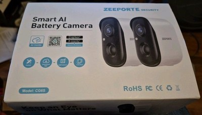 2 Qty ZEEPORTE Security Smart AI Battery Camera CG6S | eBay