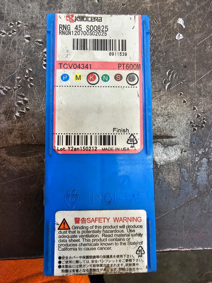 Qty 6 Kyocera RNG 45 S00825 RNGN120700S02025 TCV04341 PT600M Ceramic ...