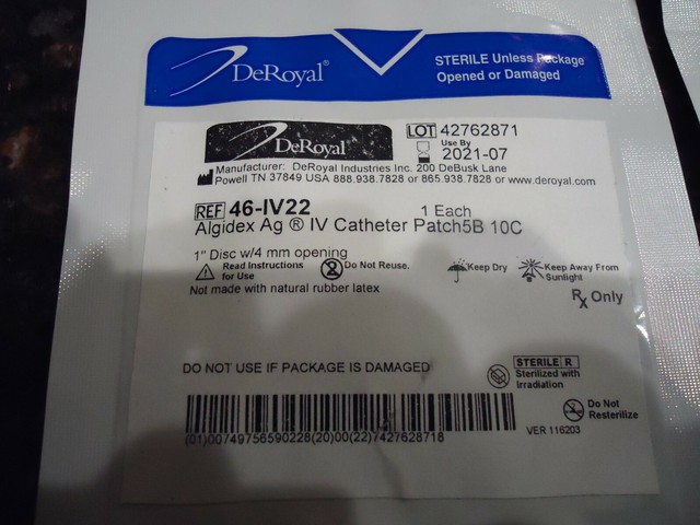 DeRoyal # 46-iv22 Algidex AG IV Catheter Patch - 5pcs for sale online ...