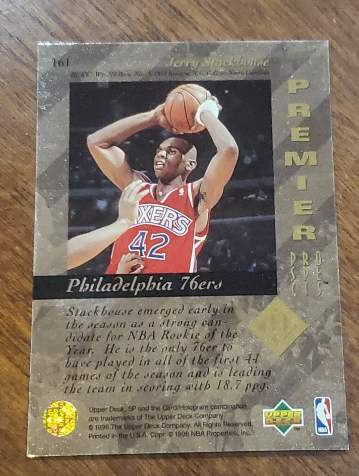 1995-96 Upper Deck SP Jerry Stackhouse Premier Prospects Rookie Card ...