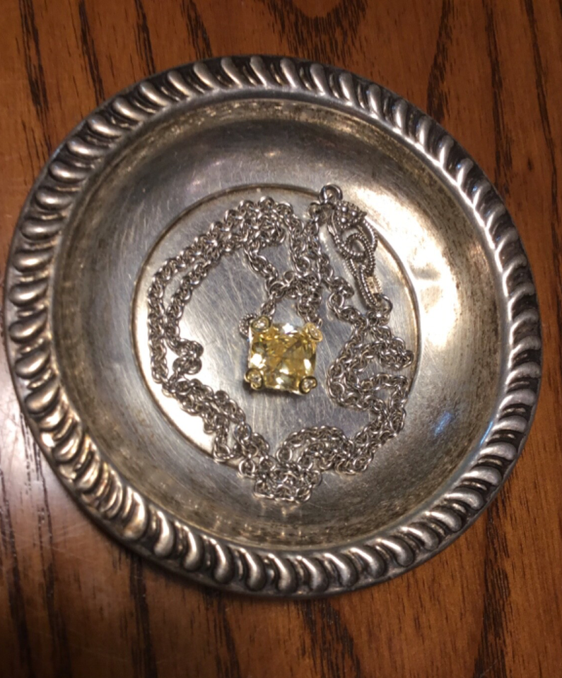 Judith Ripka Two Sterling Silver & 18K Gold Yellow Citrine ? Necklace ...