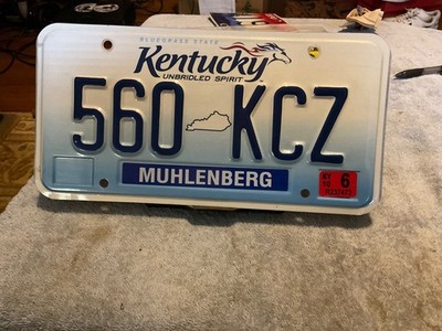 Kentucky License Plate “Unbridled Spirit” 560 KCZ 2010 Muhlenberg ...
