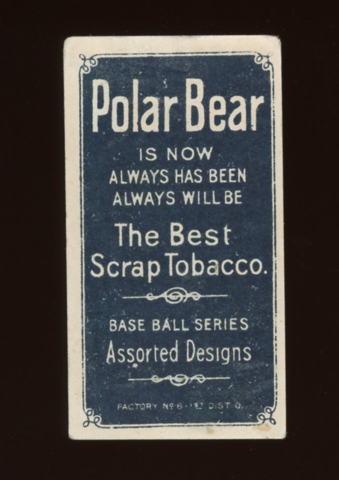 1909-11 T206 Baseball #8 Red Ames (Hands Above Head) Polar Bear GD *h1 ...