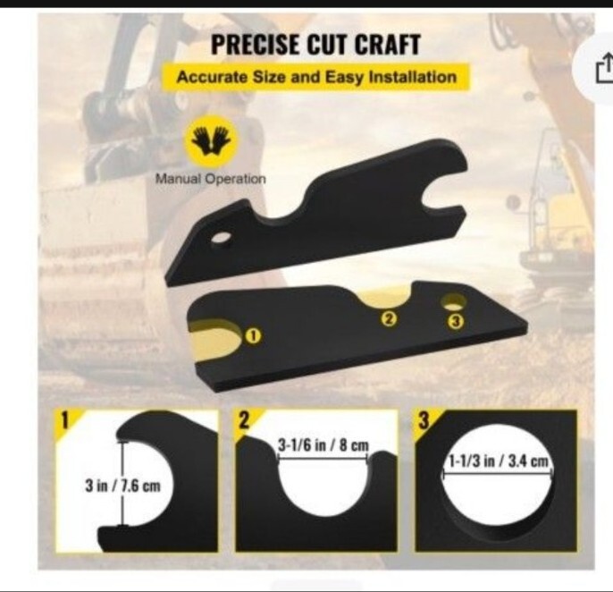 Quick Attach Bucket Ears, 3/4" Thickness Excavator Bucket Ears, 2pcs ...