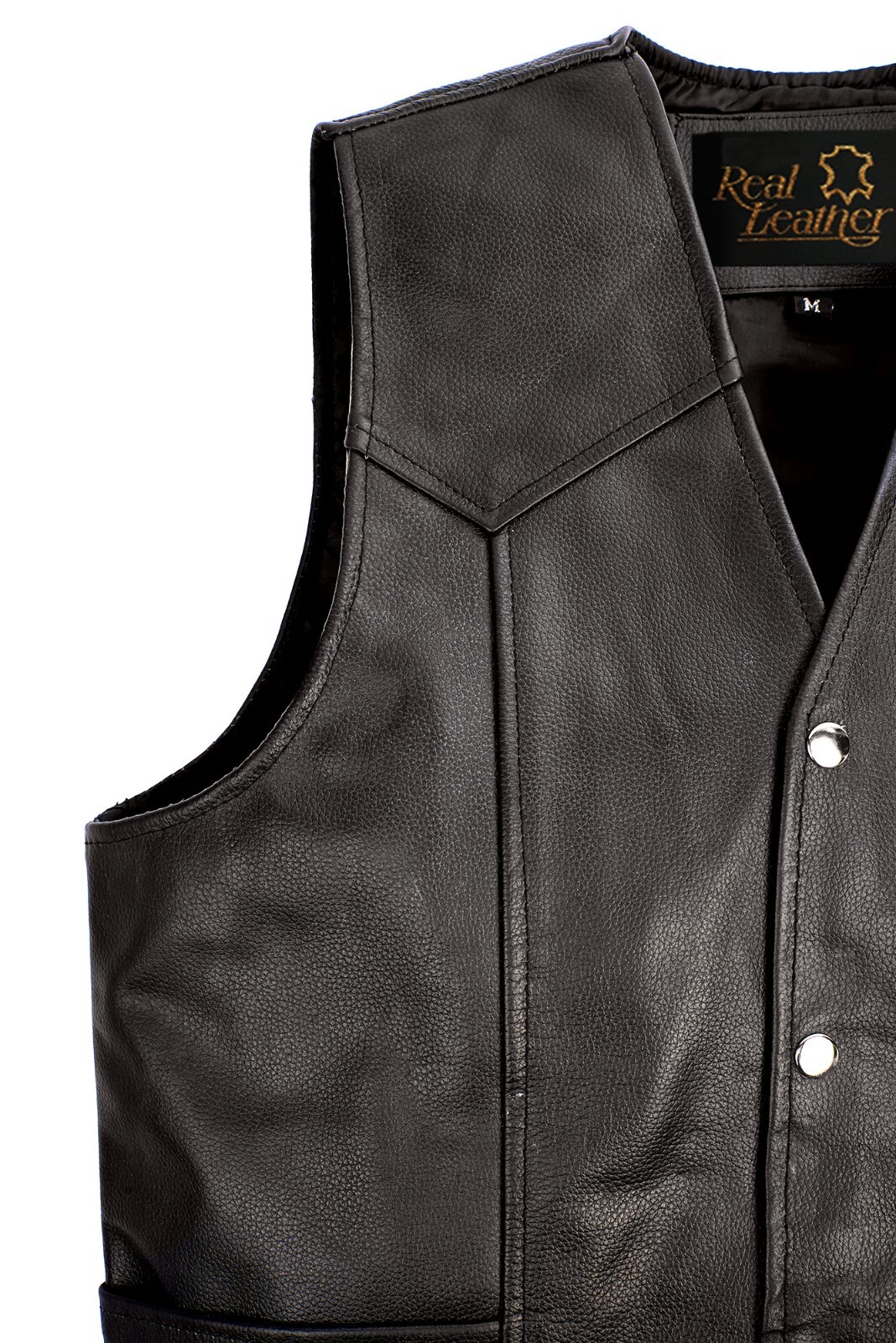 Herren Motorrad Biker Rindsleder Weste Club Weste Classic Plain Chopper ...