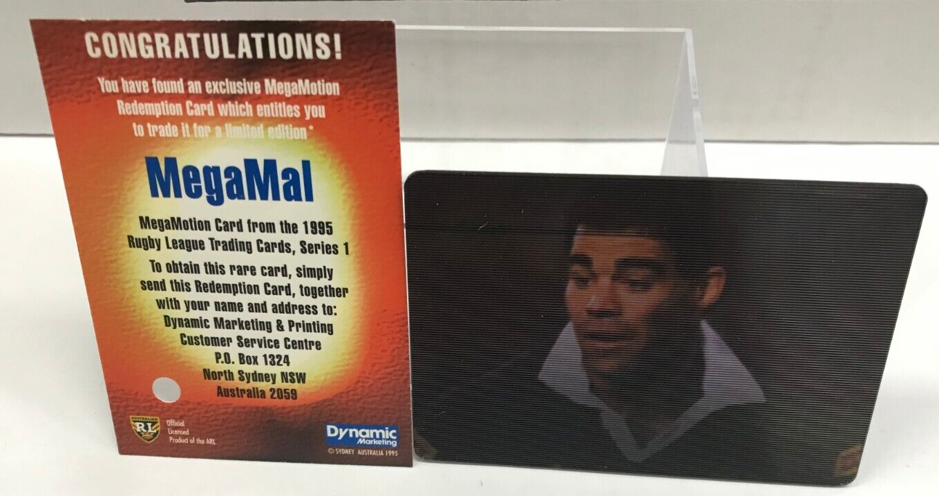 1995 Dynamic Rugby League Series 1 MegaMal Mal Meninga Motion Card ...