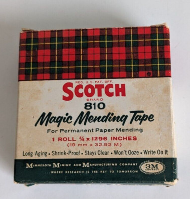 Vintage 3M Company Scotch Brand 810 Magic Mending Tape Original Box | eBay