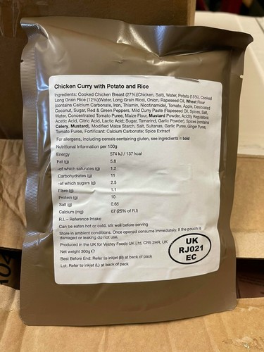 British Army MOD Ration Pack Meals Camping MRE Food Survival Scouts ...