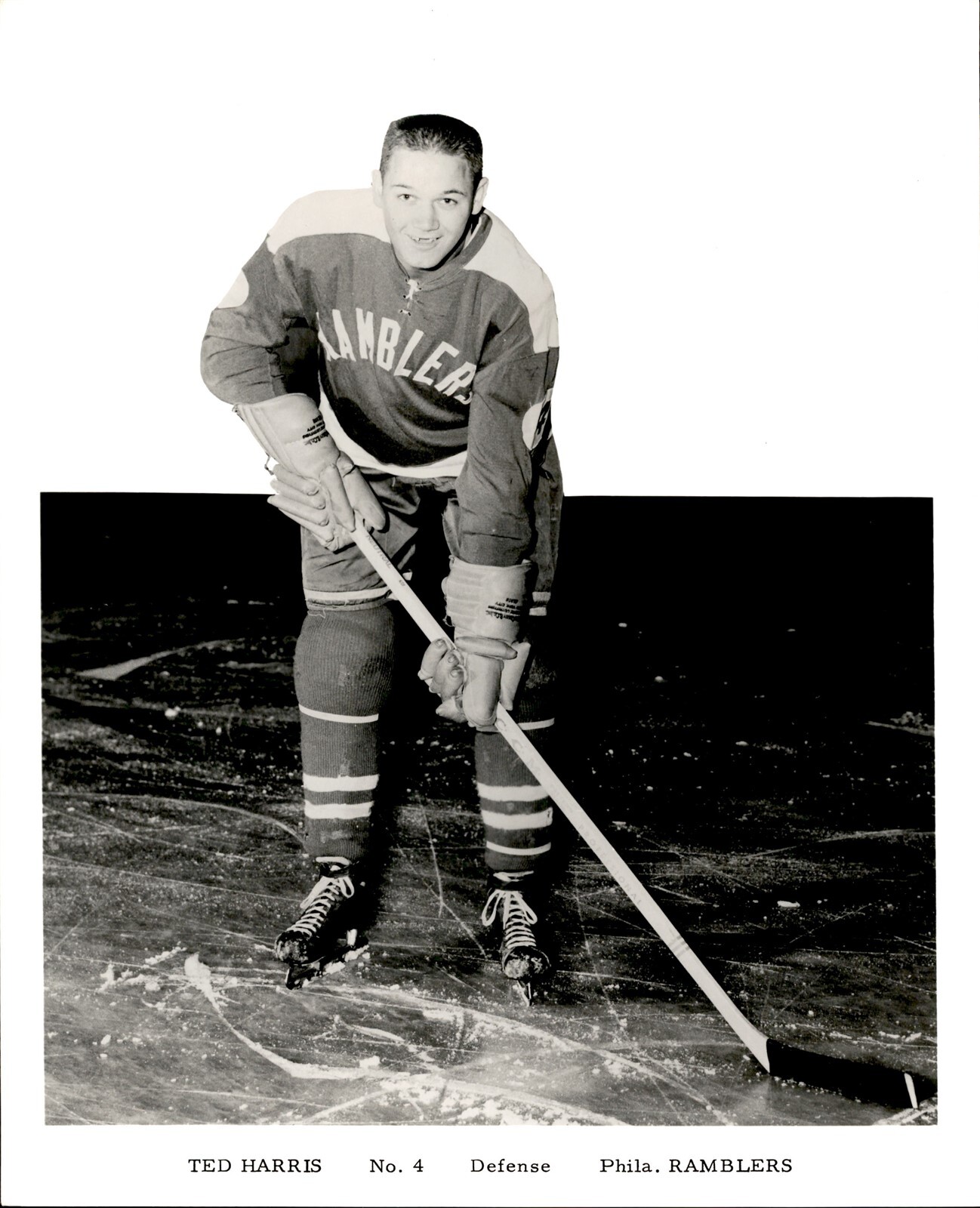 PF9 Original Photo TED HARRIS 1956-58 PHILADELPHIA RAMBLERS EHL HOCKEY ...