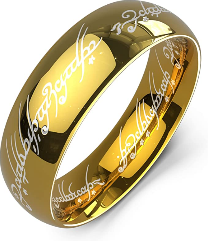 Fashion Men's Lord of the Rings The One Ring Lotr Stainless Steel Ring ...