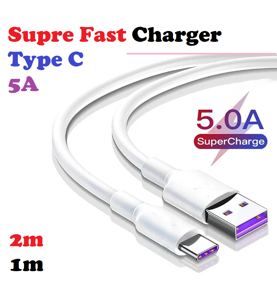 USB Type C Charging Cable SUPER FAST 5A iPhone Samsung Charger Type-C ...