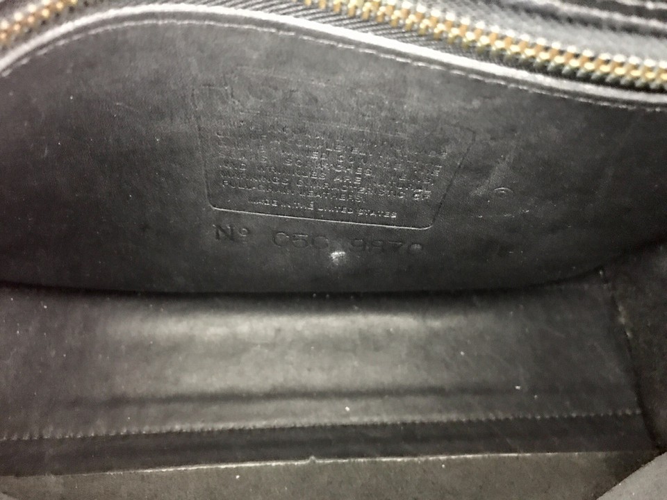 Vintage Coach Court Bag Leather Black/Brass Satchel Crossbody Purse ...