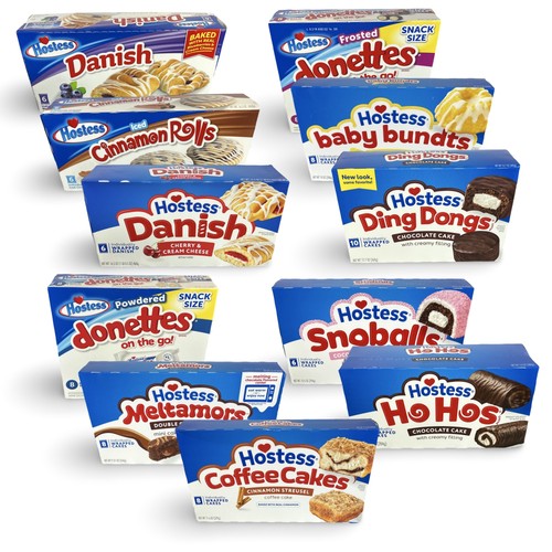 Hostess Snack Cakes Multipack Box, Featuring Coffee Cakes, Ho Hos, Ding ...