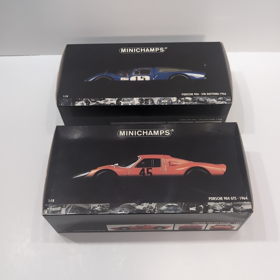 Minichamps Porsche 906 #15 1966 Daytona 24 Hrs 904 GTS #45 1964 Lot (2 ...