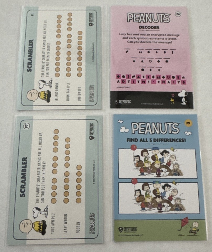 2025 Cryptozoic Peanuts Playpaks 75 Years Foil Charlie Brown #F1 F4 F7 ...