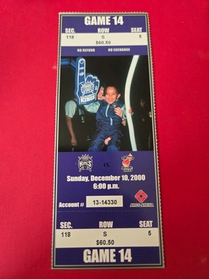 2000 Miami Heat vs Sacramento Kings NBA Basketball Ticket. | eBay