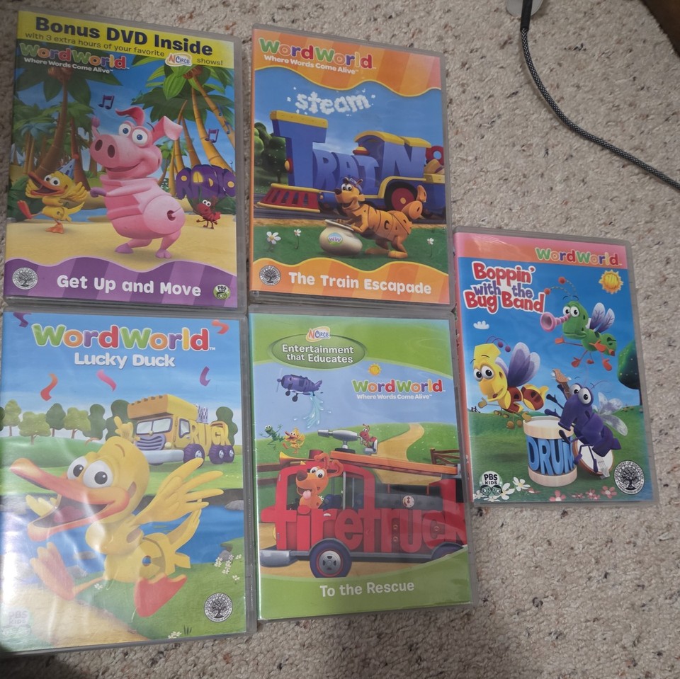 5 PBS Wordworld Word World Children's DVD DVD's Movie Lot - PBS Kids | eBay