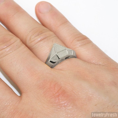925 Sterling Silver Mens Superman Diamante Ring | eBay