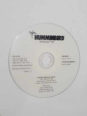OEM Humminbird 700 Color Series SI Operations Manual Guide DVD CD 778 ...