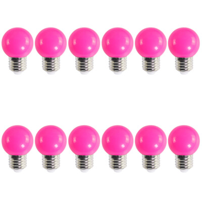 12 Pack Pink Color E27 Screw 2W LED Globe Bulb PC G45 Mini Bulbs for ...