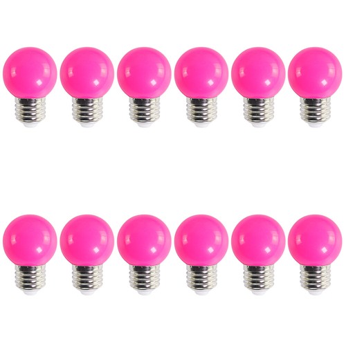 12 Pack Pink Color E27 Screw 2W LED Globe Bulb PC G45 Mini Bulbs for ...