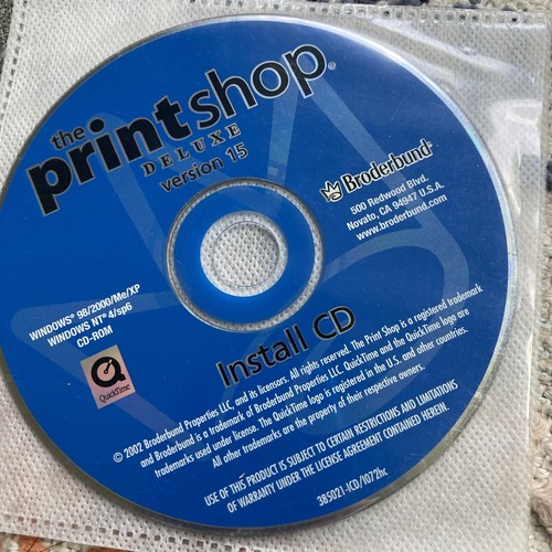 Broderbund The Print Shop Deluxe Version 15 for Windows CD-ROM 2002 +HP ...