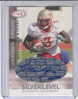 LEON WASHINGTON 2006 Sage Autograph Silver #A50 394/400 Florida ...