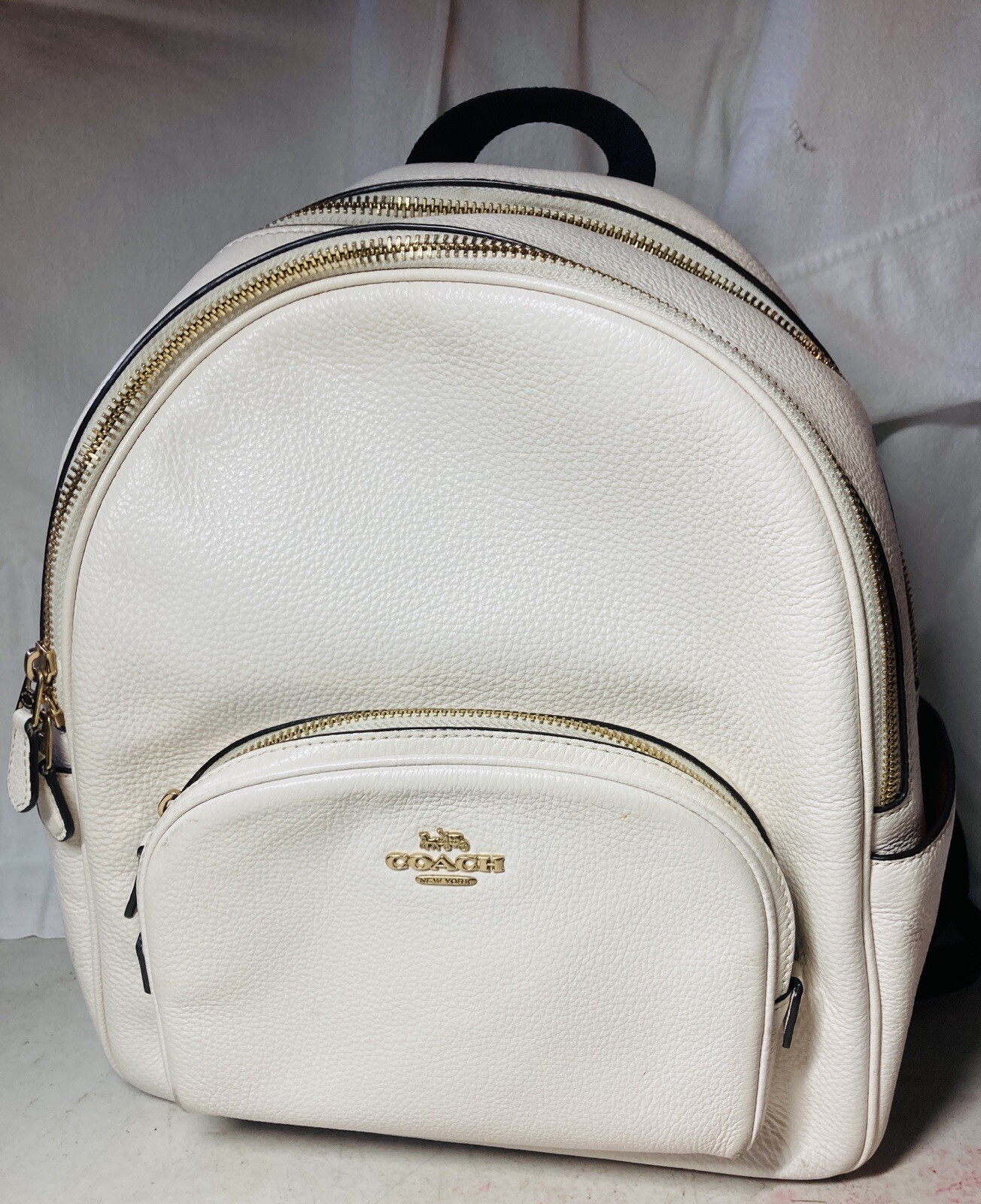 Coach Mini Charlie Backpack Bag Pebbled Leather White… - Gem