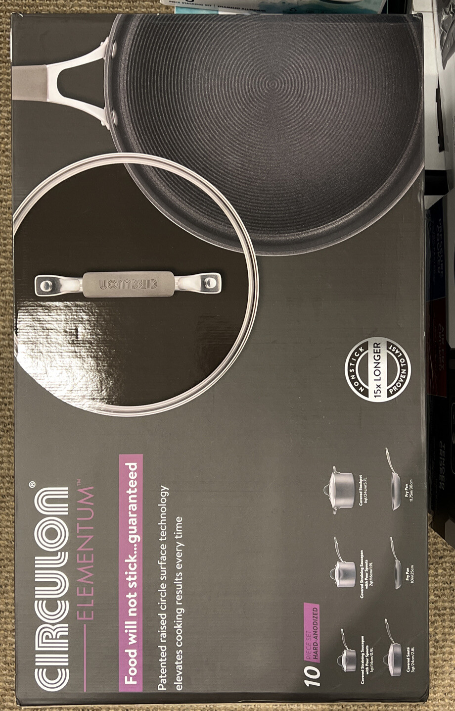 Circulon Elementum Hard-anodized Nonstick 10pcs Cookware Set Pots Pans ...