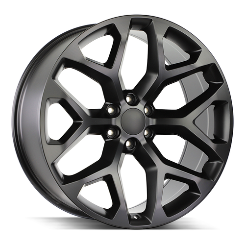 28" Inch FLAT Black Replica G09 +31 Snowflakes Wheels Rims Chevy GMC 26 ...