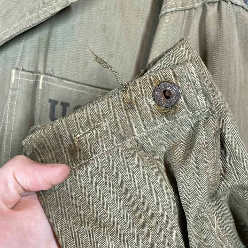 WWII USMC Uniform Lot P41 HBT Jacket Pants Named ID Abercrombie & Fitch ...